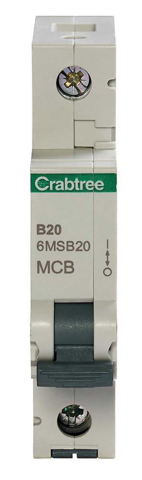 CRABTREE - Loadstar 20A Single Pole MCB, B Curve, 6kA - Walmart.com