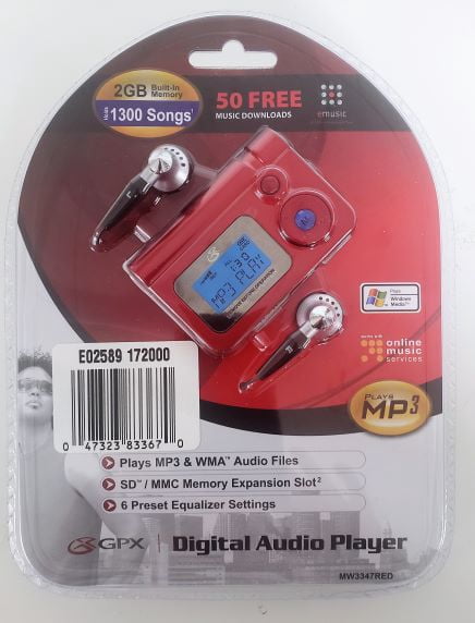 GPX Digital Audio Player with 2 GB Installed Flash Memory - Red ...