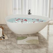 MEDUNJESS 67" Large Space Free Standing Tub, Solid Surface Stone Resin ...