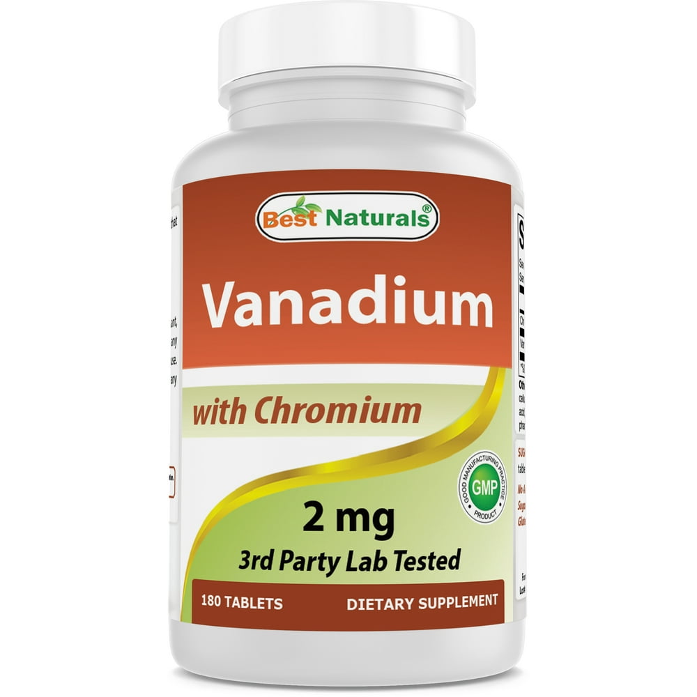 Best Naturals Vanadium 2 mg with Chromium Polynicotinate 200 mcg ...