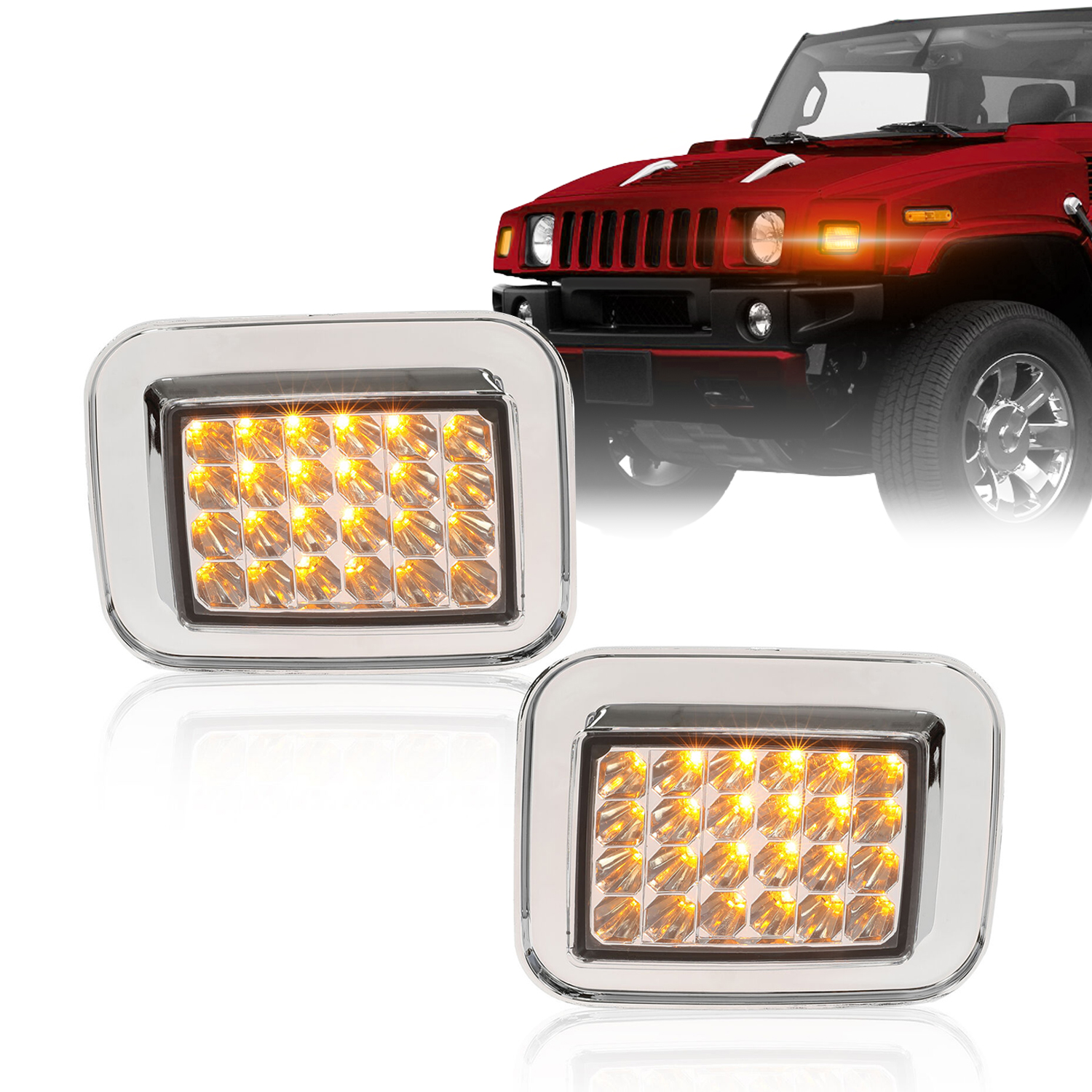 Kojem Clear Lens Turn Signal Light Lamp for 2003-2009 Hummer H2 Base ...