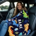 ized Dinosaur Blanket - Custom Name/Text with Dino & Triceratops Design ...