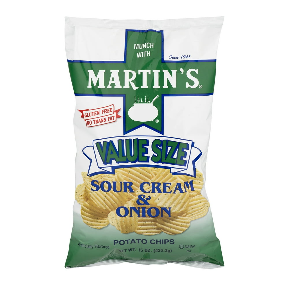 Martin's Sour Cream & Onion Potato Chips Value Size, 15 Oz. - Walmart ...