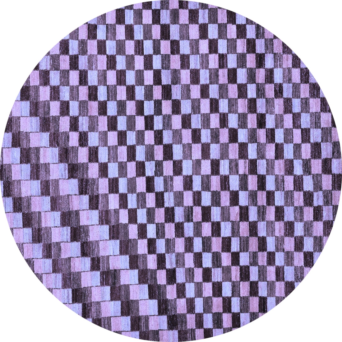 Ahgly Company Indoor Round Checkered Blue Modern Area Rugs, 8' Round ...