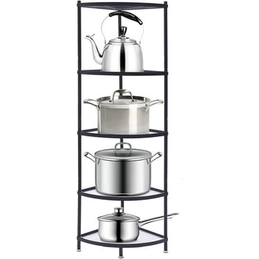Tonchean 6-Tier Carbon Steel Kitchen Corner Shelf Rack with Shelves ...