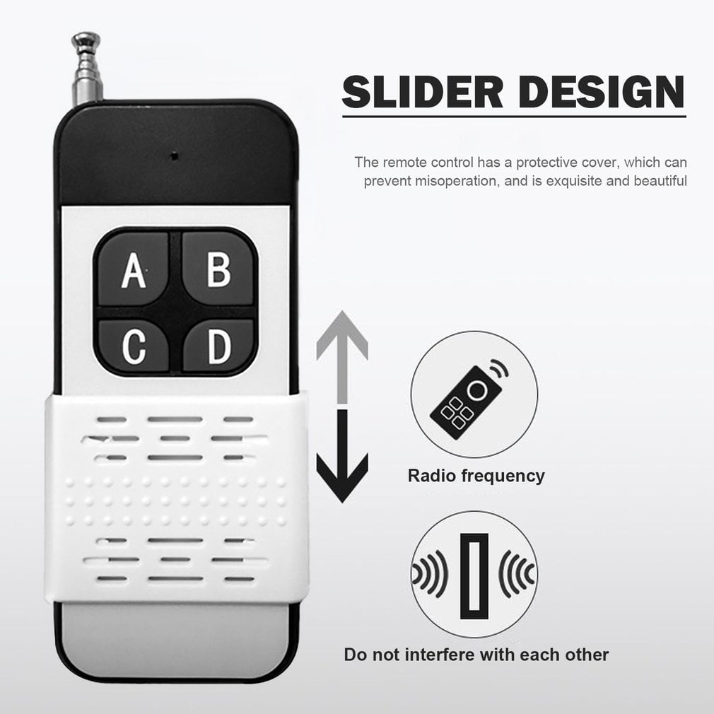 OUTAD Remote Controller Wireless 433Mhz 4 Buttons EV1527 Learning Code 1000M Transmitter Light ...