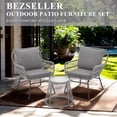 3-Piece Outdoor Patio Furniture Set - Rattan L-Shaped Sectional Sofa ...