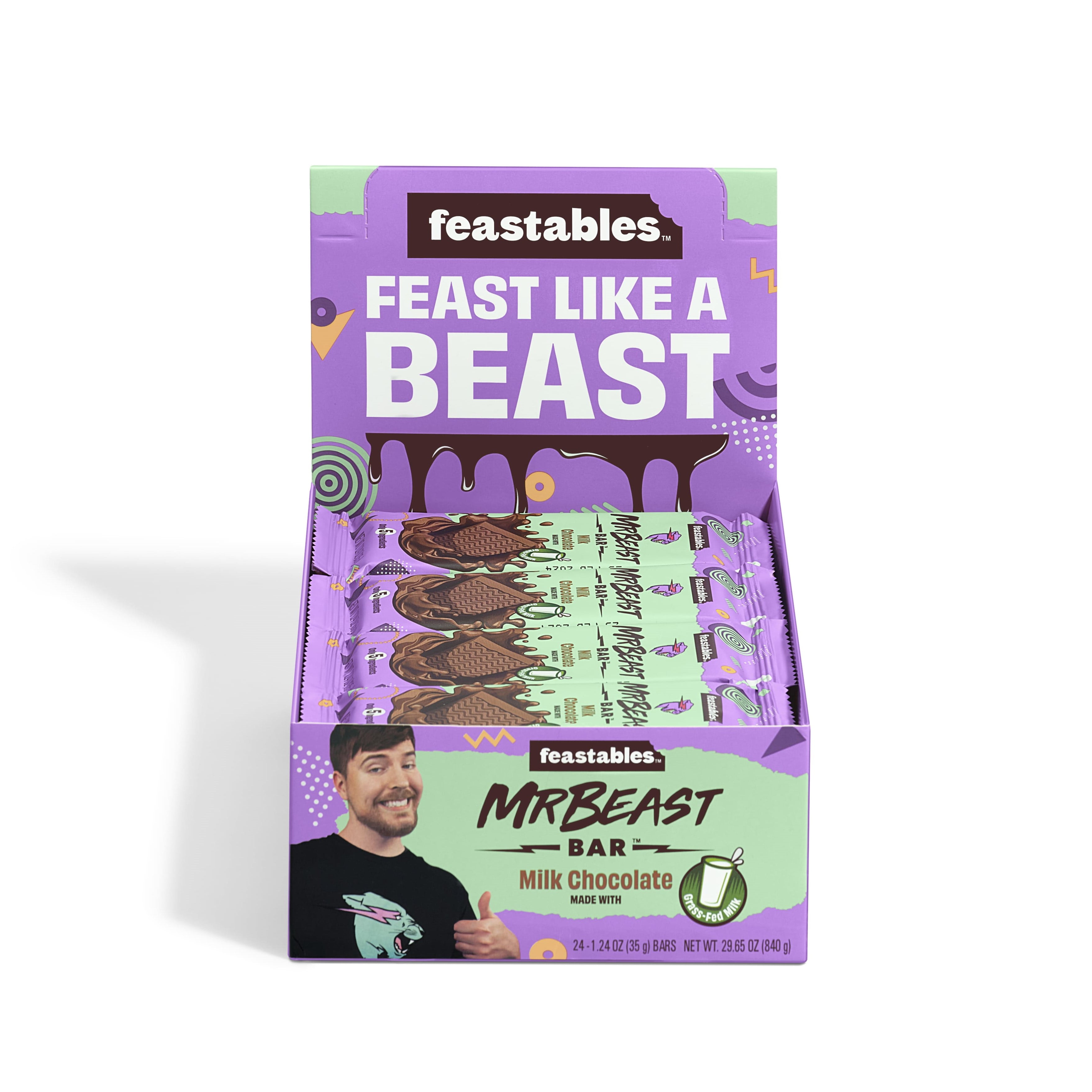 Feastables MrBeast Milk Chocolate Bar, 1.24 oz (35g), 1 bar