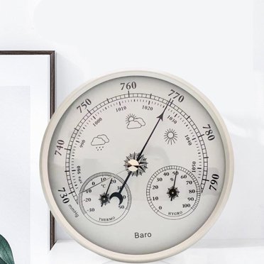 Barometer Pressure Gauge Weather Station Wall Mount Thermometer ...