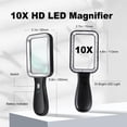 10X Magnifier with Light and Case Handheld Rechargeable Low Vision ...