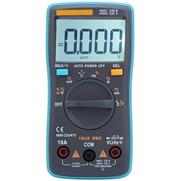 Digital Multimeter 6000 Counts Multimeter AC/DC Voltage Temperature ...