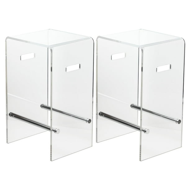 Fox Hill Trading 23.75 in. Acrylic Nesting Counter Stools - Set of 2 ...