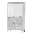 Home Meridian Stellar Mirrored Bar Cabinet with Shelves, Wood and Glass ... Home Meridian Stellar Mirrored Bar Cabinet with Shelves, Wood and Glass ...