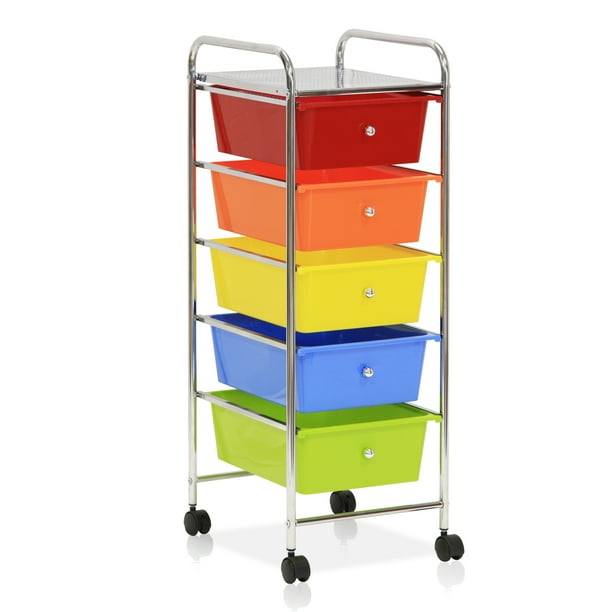 Furinno Wayar 5-Drawer Trolley - Walmart.com