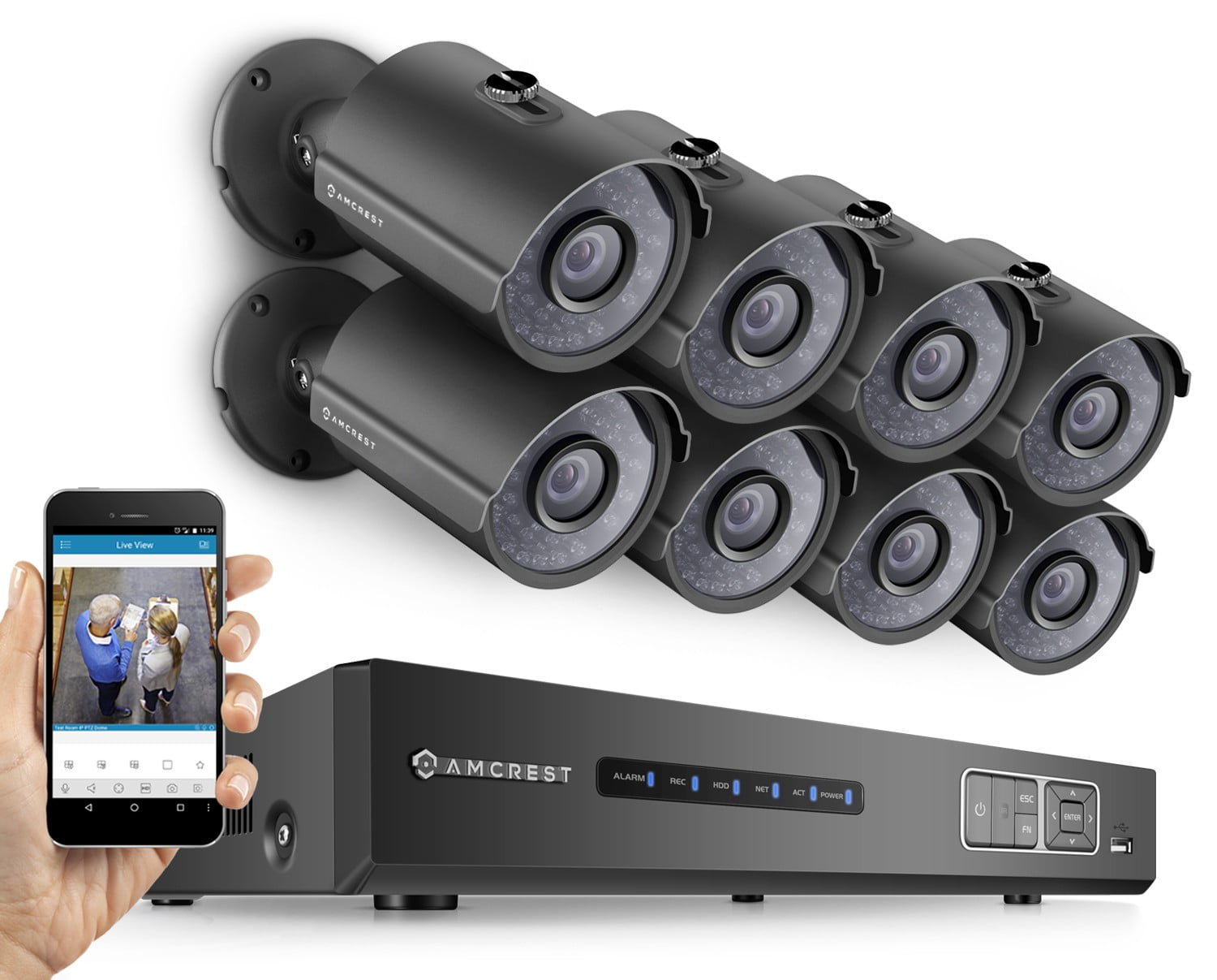 Amcrest ProHD 720P 8CH Video Security System - Eight 1.0-Megapixel ...