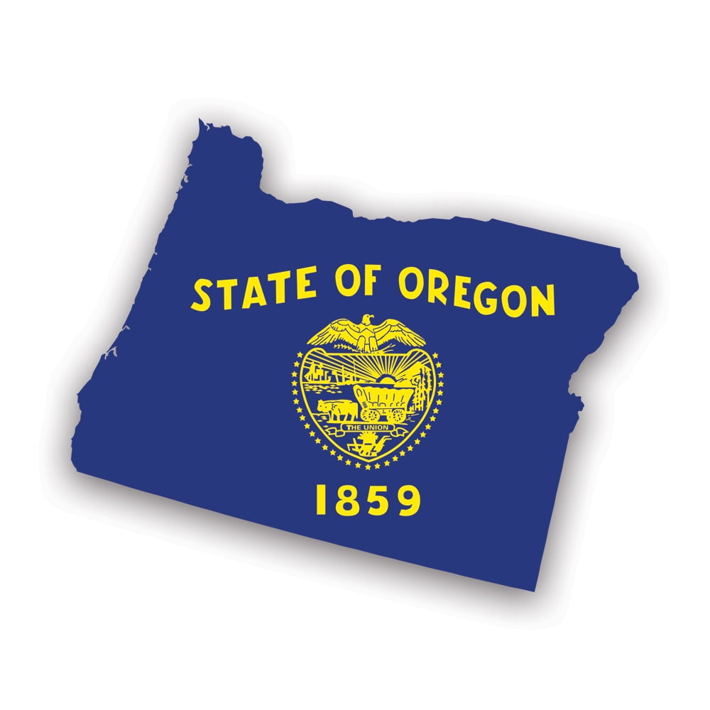 Oregon State Shaped Flag Sticker Decal - Self Adhesive Vinyl ...