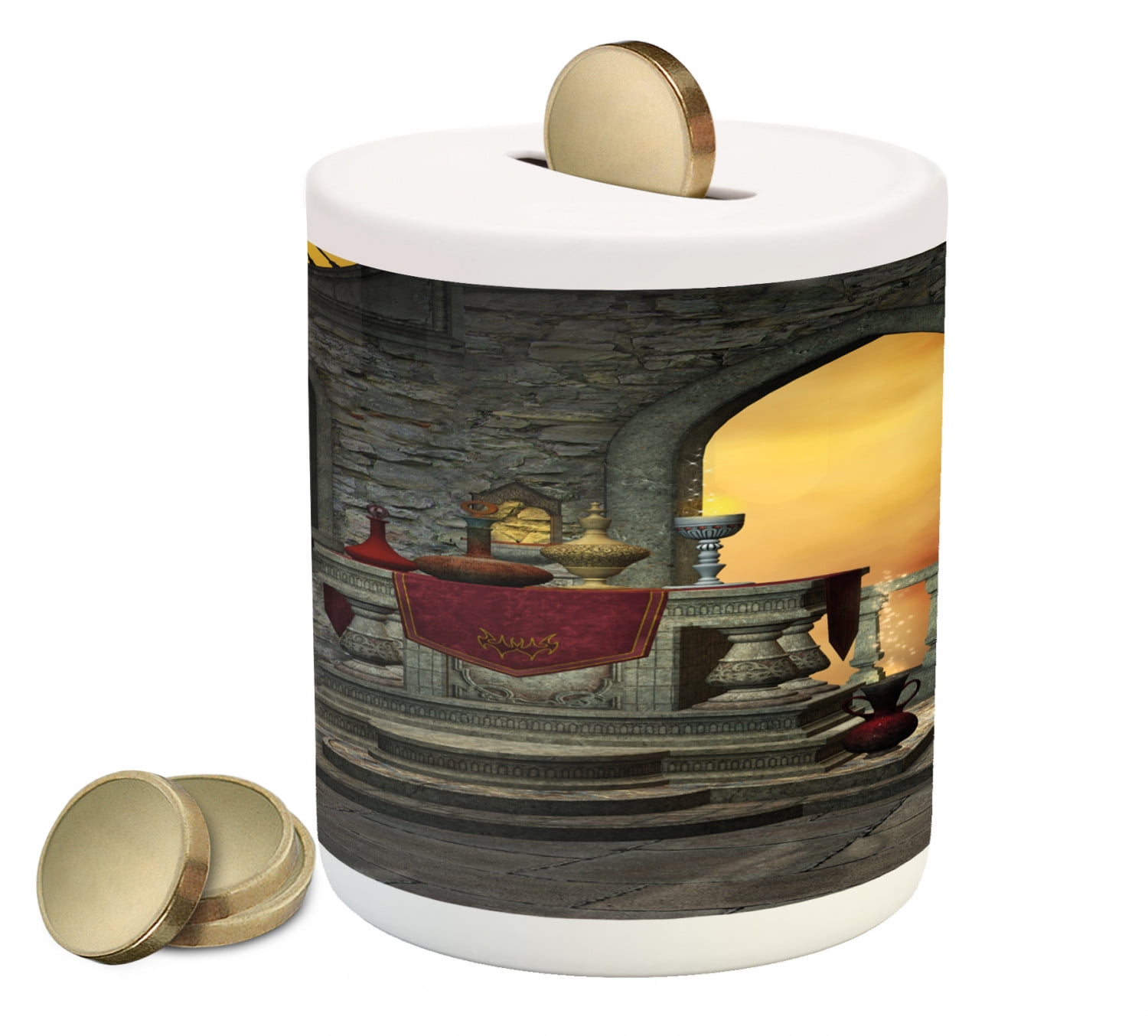 Gothic Piggy Bank, Altar Table in Castle Baroque Era Inspired Alchemy ...