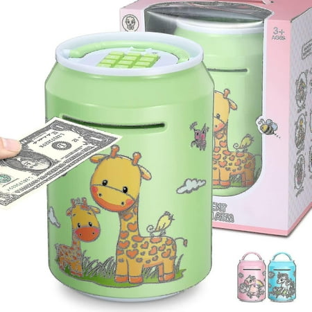HEFEI，Pink Piggy Bank For Kids Girls, Electronic Money Bank Mini Atm Toy, Real Money Saving Box ...