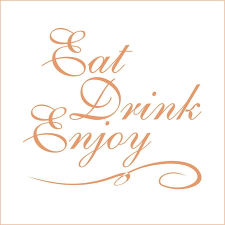 Eat Drink Enjoy Vinyl Decal - Medium - Persimmon - Walmart.com