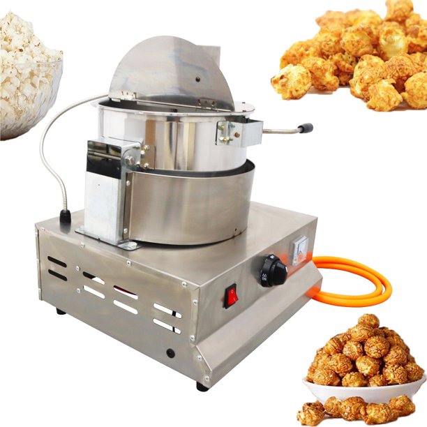 INTBUYING Corn Popper Commercial Gas Heating Automatic Stirring Popcorn ...