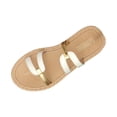 Caywon Women Flat Sandals, Metal Accent Criss Cross, Strappy Woven Sole ...