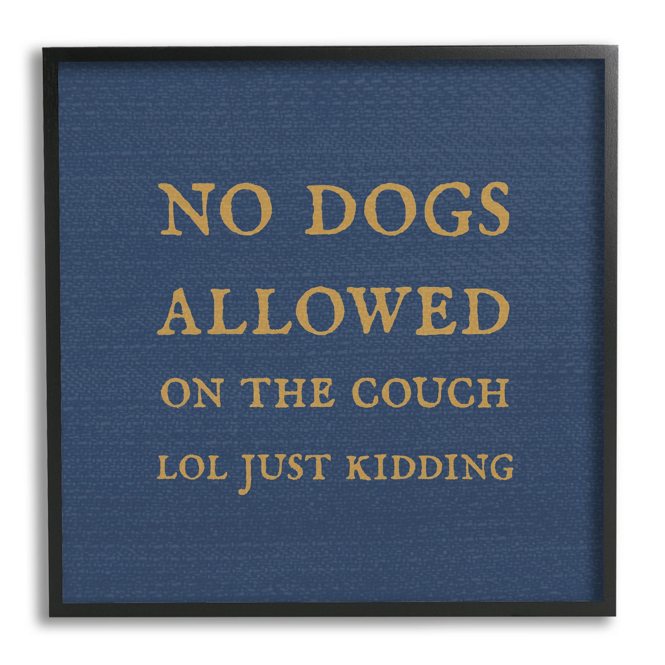 Funny No Dogs Allowed Pet Phrase Typography Graphic Art Black Framed ...