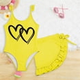 Afdoent Girls One Piece Swimsuits Kids Ruffle Swimsuit With Heart ...