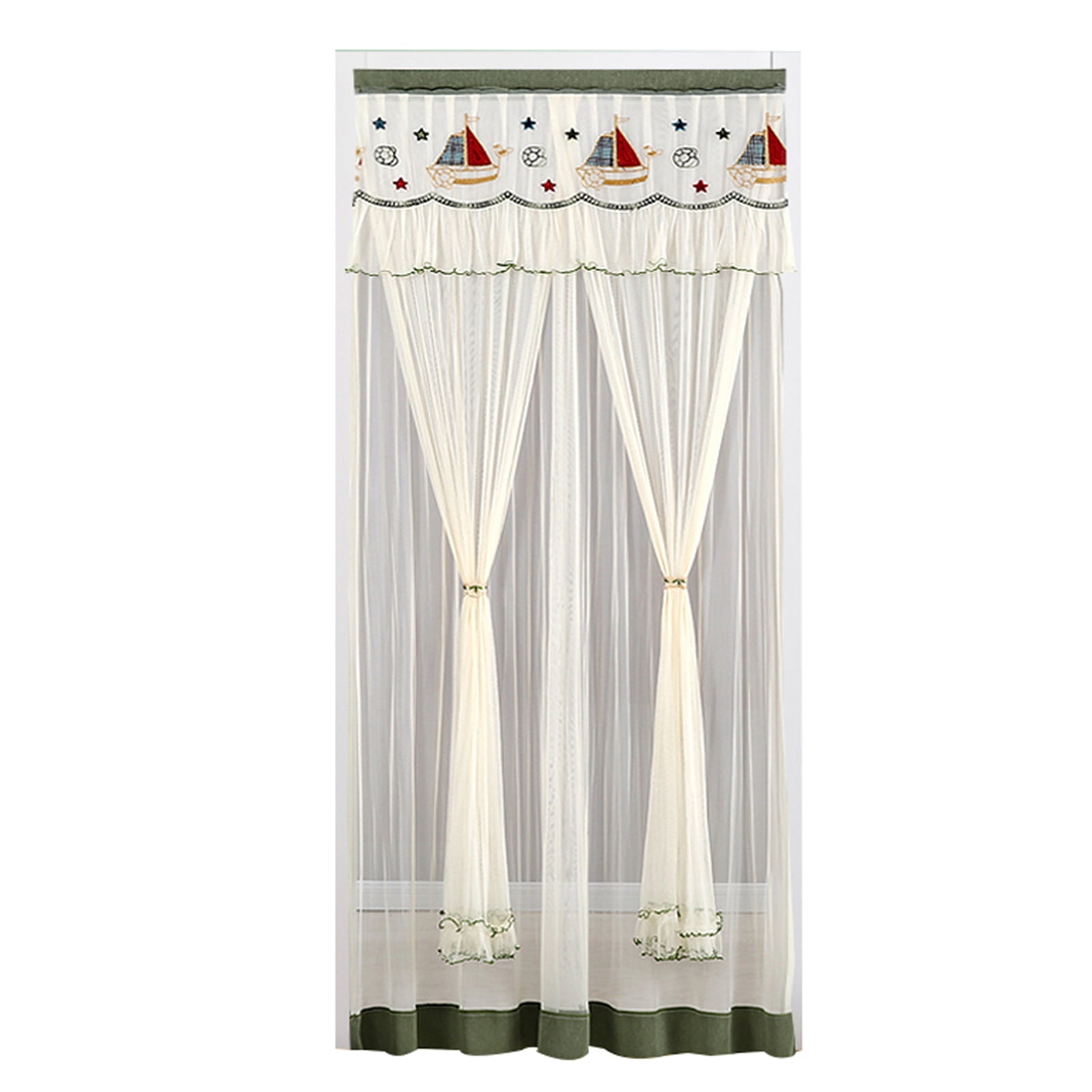 Cortina de gasa transpirable con velcro - 85x200cm - Doble capa ...