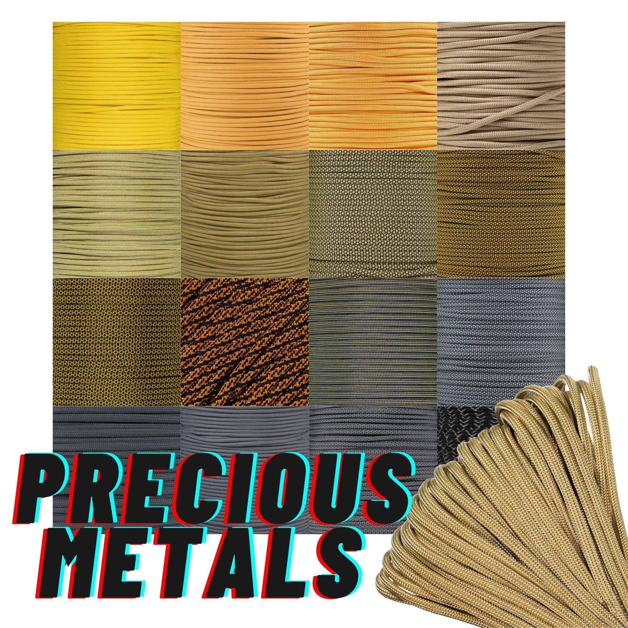 Paracord Planet | 550 Paracord 10 FT (Hanks) Precious Metals Colors ...
