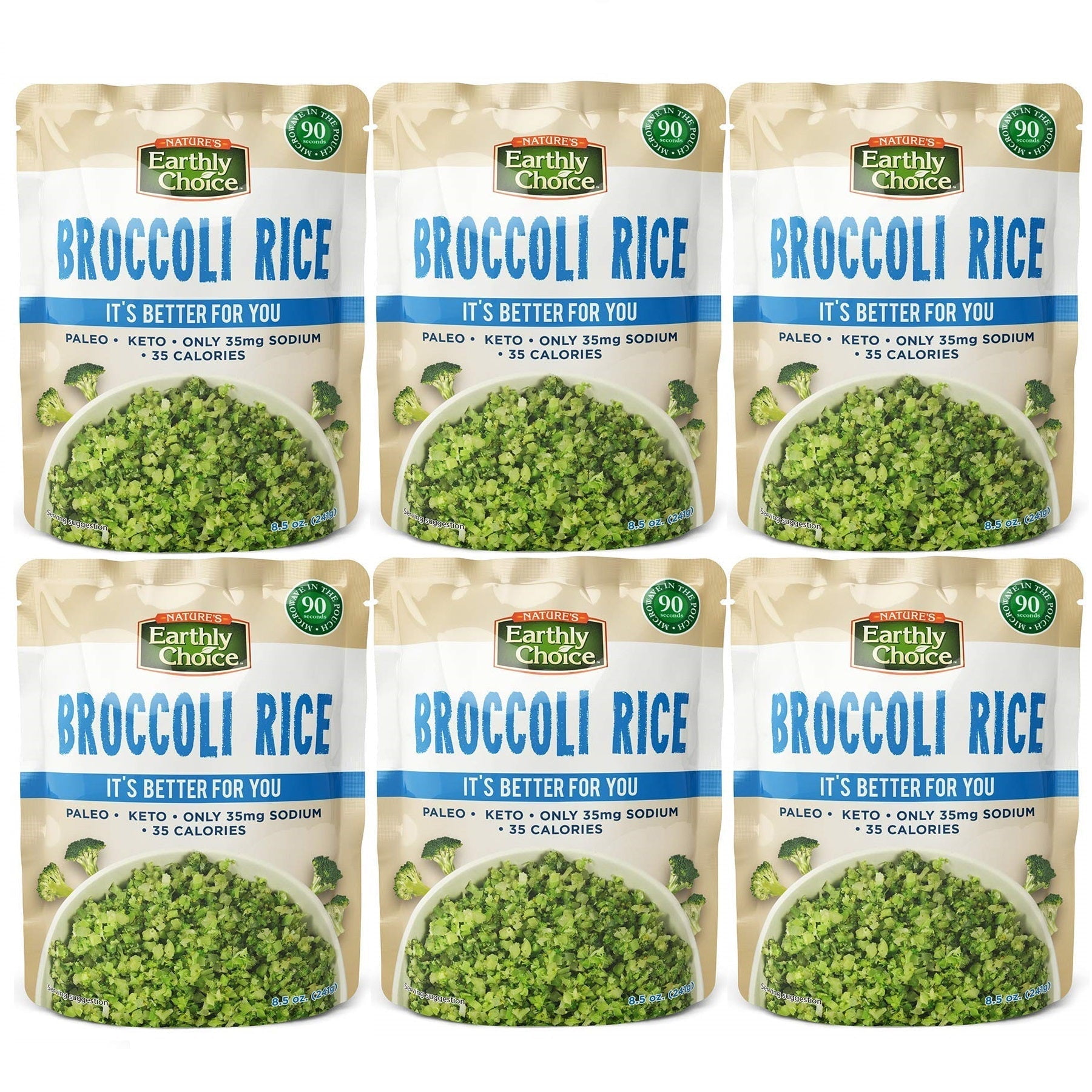 Nature's Earthly Choice Broccoli Rice 8.5 oz (6-Pack) - Walmart.com