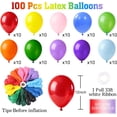 Balloons Assorted Colors 100 Pack 12 Inch Colorful Rainbow Round Bright ...