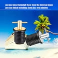 2 Pcs Brass/Stainless Steel T-Handle Drain Plug Rubber Scupper Plugs ...