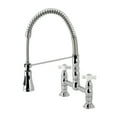 Kingston Brass Gs127.Px Heritage 1.8 GPM Widespread Bridge Pull Down Kitchen Faucet - - Walmart.com