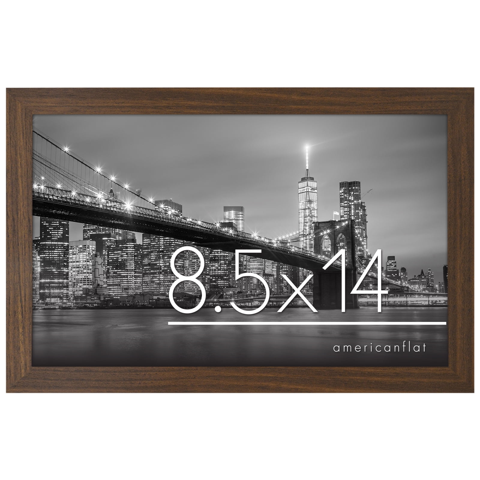 Americanflat 8.5x14 Picture Frame, MDF wood and shatter-resistant glass ...