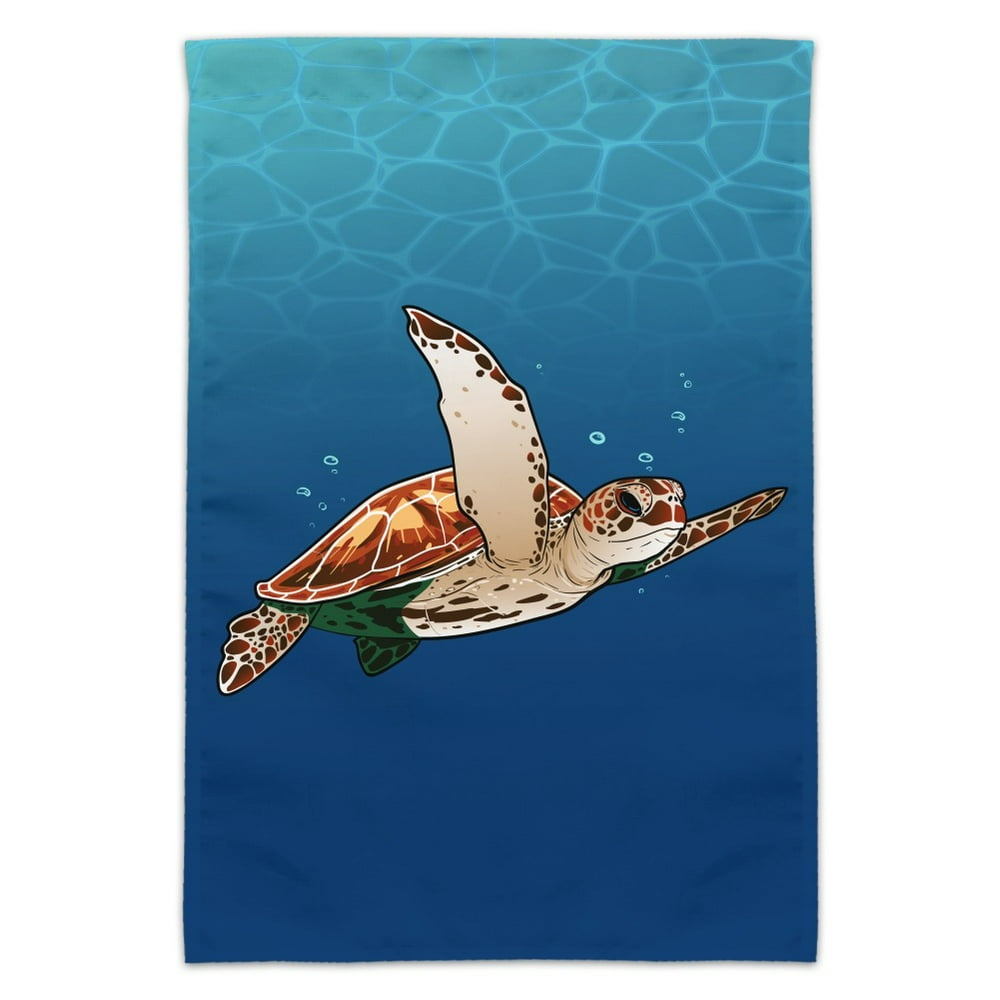 Sea Turtle Swimming in Ocean Garden Yard Flag - Walmart.com - Walmart.com