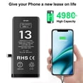 LRSE iPhone 13 Battery Replacement Kit, 4980mAh High-Capacity Multi ...