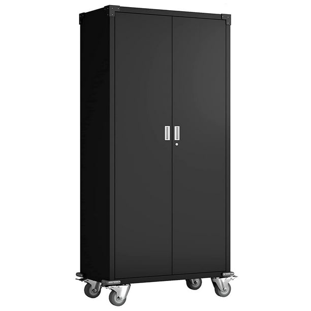 Aobabo 72 Inch Rolling Locking Storage Cabinet w/ Adjustable Shelves ...