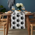 Abstract 3D Soccer Skin Cotton Linen Table Runner Modern Abstract ...