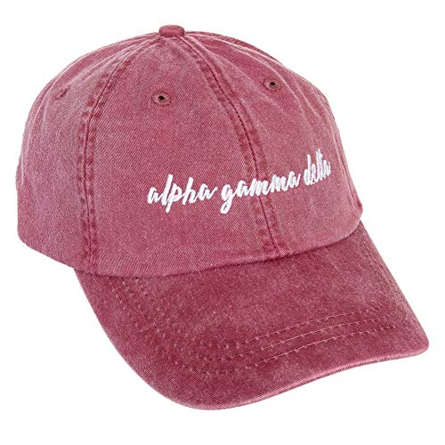 Alpha Gamma Delta (N) Sorority Baseball Hat Cap Cursive Name Font Alpha ...