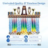 Medal Awards Rack Trophy Shelf and Award Display Rack (36" Walnut ...