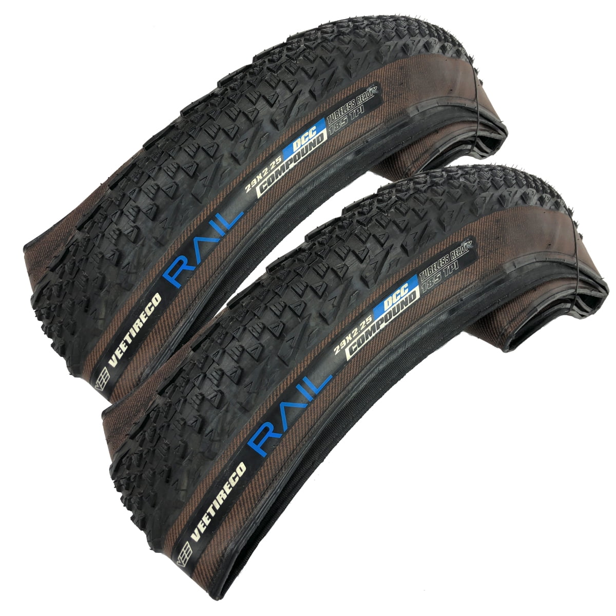 2 Vee Tire RAIL 29x2.25 Bike Tires Folding Bead Dual Control Compound ...