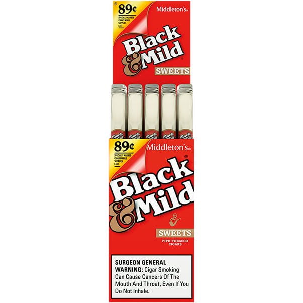 Black & Mild Upright Sweets Plastic Tip Cigars, Pre-Priced 1 for $0.89 ...