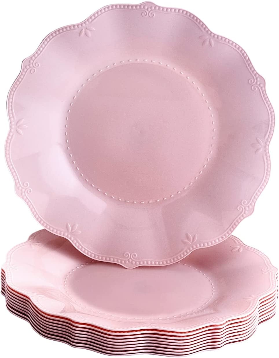 Vintage Embossed Plastic Dinner Plates for Party - 10 PC - Heavy Duty ...