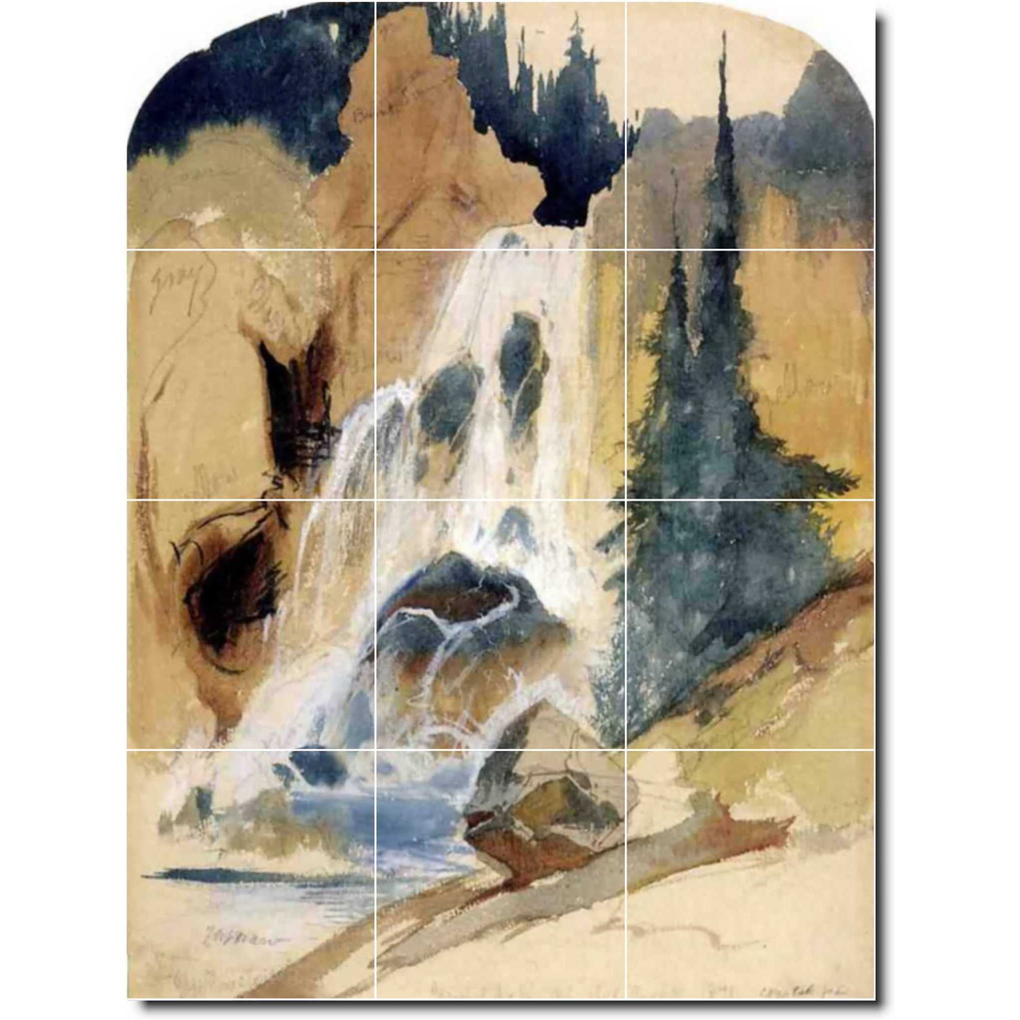 Ceramic Tile Mural-Thomas Moran Waterfalls Backsplash Tile Mural 19. 24 ...
