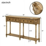 58" Console Table with Two Drawers and Bottom Shelf, Farmhouse Long ...