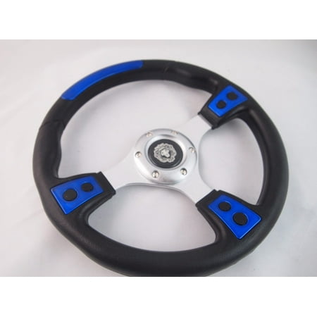 CLUB CAR PRECEDENT BLUE steering wheel golf cart WITH Adapter 3 spoke ...