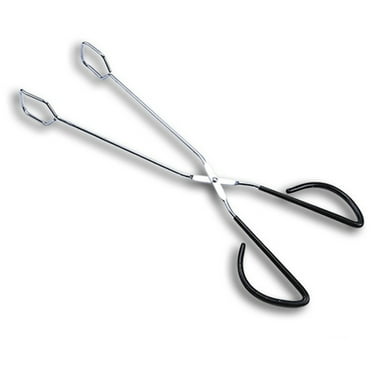 GoodCook 10" Chrome Plated Kitchen Loop Tongs, Silver/Red - Walmart.com