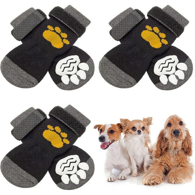 6 Pcs Dog Socks, Anti-Slip Dog Grip Socks, 3 Pairs Paw Protector with ...