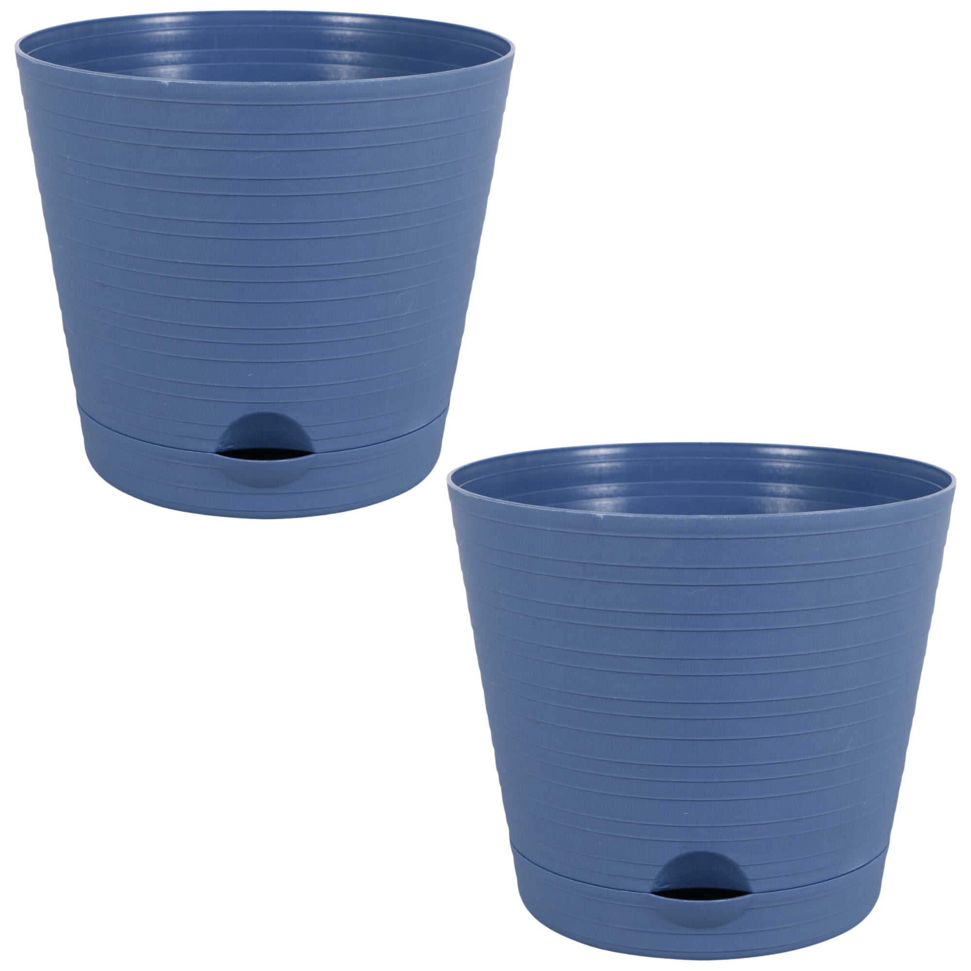 A1 Unlimited Round Plastic Planters with Spouted Saucers, Self-Watering ...