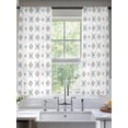 Abstract Tile Motifs Sheer Curtains for Living Room Bedroom Light Blue ...